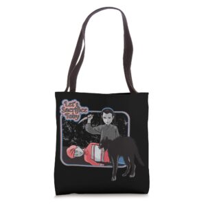 funny halloween vintage retro horror tote bag