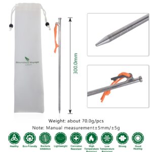 Boundless Voyage 6pcs/lot Titanium Alloy Tent Pegs Outdoor Camping Awning Tent Stakes Lightweight Hiking Climbing Tent Nail (30cm-Ti4015P)