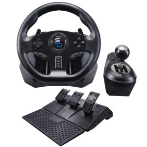 superdrive - gs850-x racing steering wheel with manual shifter, 3 pedals, paddle shifters for xbox serie x/s, ps4, xbox one, (programmable)