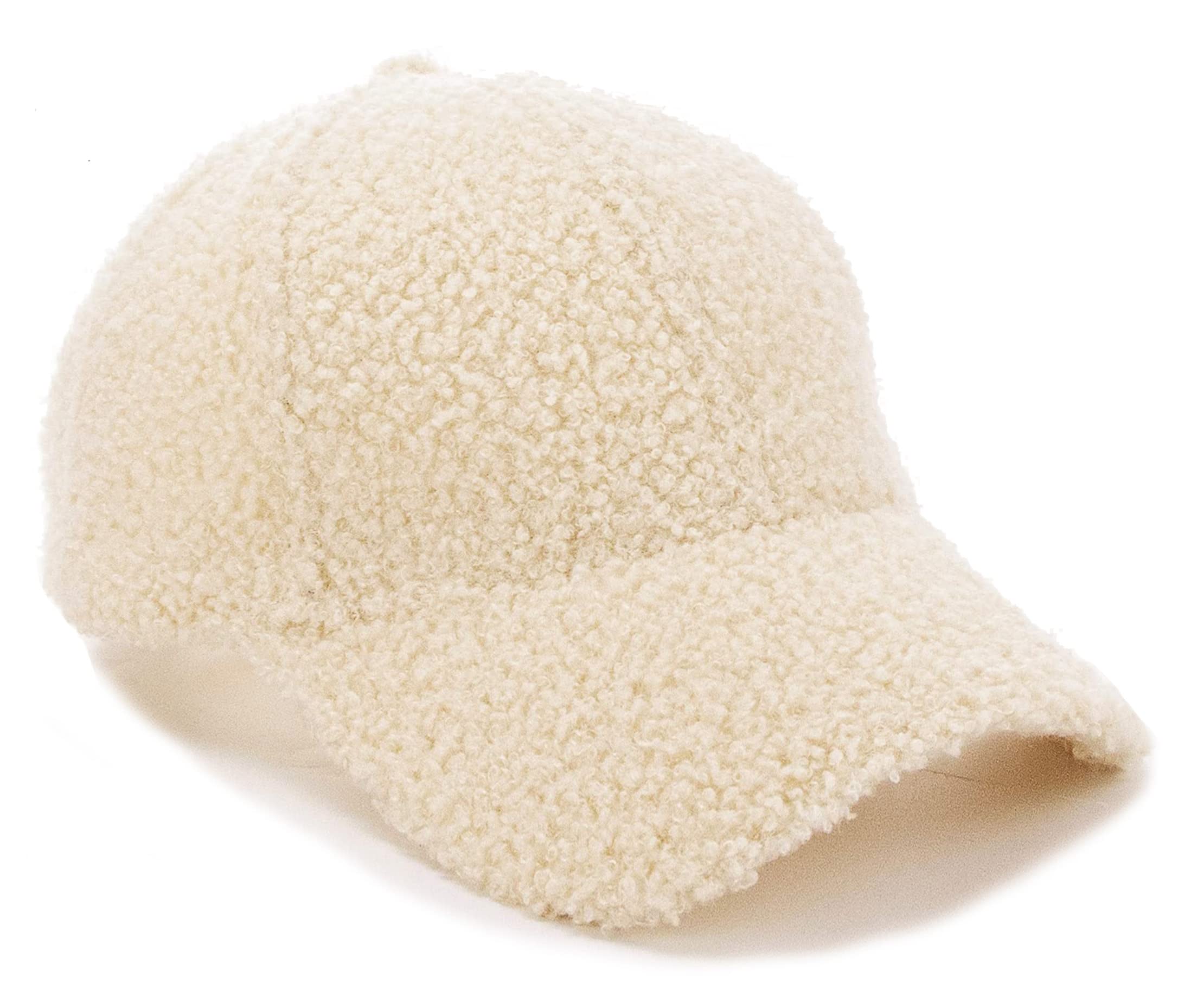 Faux-Lamb-Wool Baseball-Caps Warm-Winter Teddy-Fleece Hip-Hop Cap for Men Women Outdoor Travel Beige