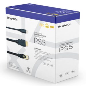 brighton 8k hdmi 2.1, ethernet & usb c cables compatible with ps5