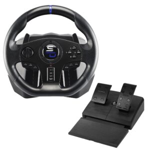 superdrive - sv750 racing steering wheel with pedals, paddles and vibration - xbox serie x/s, ps4, xbox one, switch, pc, ps3 (programmable for all games)