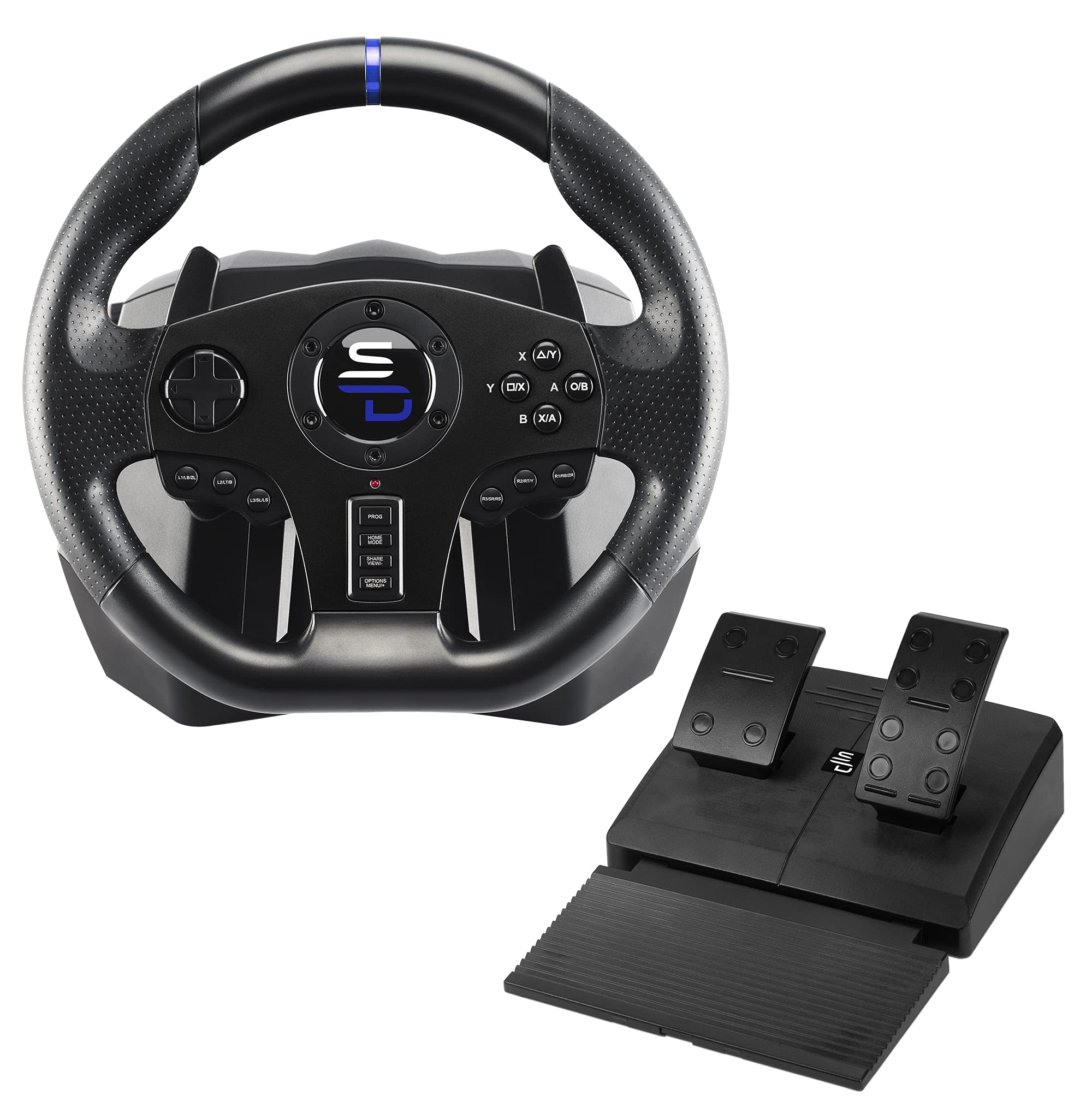 Superdrive - SV750 racing steering wheel with pedals, paddles and vibration - Xbox Serie X/S, PS4, Xbox One, Switch, PC, PS3 (programmable for all games)