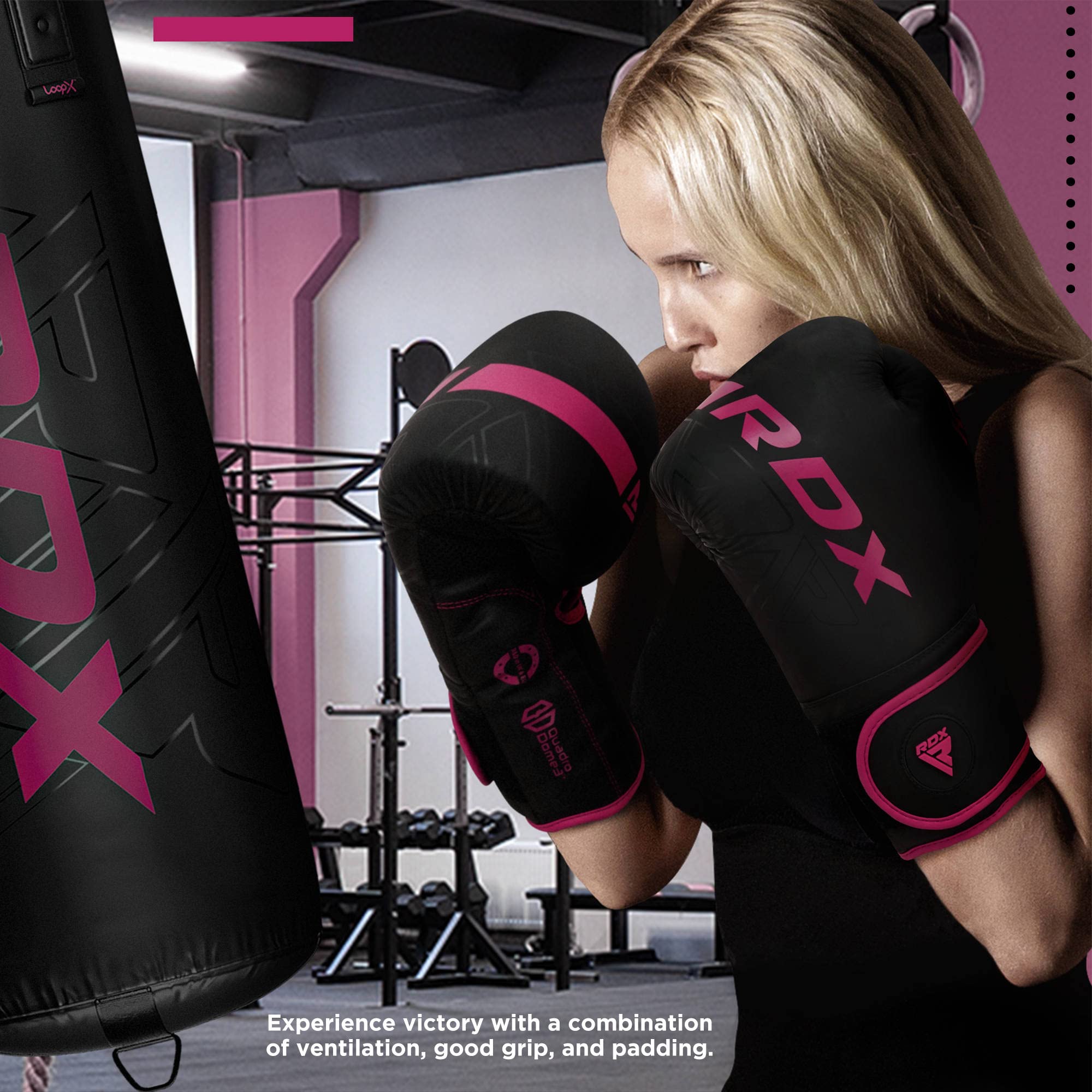 RDX Women Boxing Gloves Sparring Muay Thai, Premium Maya Hide Leather, KARA Patent Pending, Kickboxing MMA Training, Punch Bag, Focus Mitts Pads Double end Ball Punching Workout