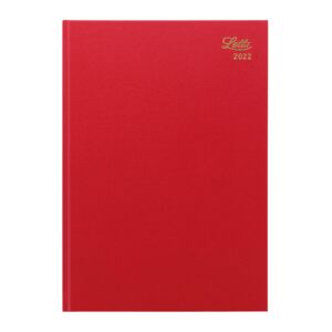 letts of london standard a4 week to view 2022 diary - red (22-t31zrd)