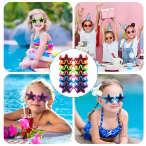 Frienda 24 Pairs Kids Star Sunglasses Neon Star Sunglasses Star Glasses for Summer Beach Pool Birthday Party Favors(Multicolor)