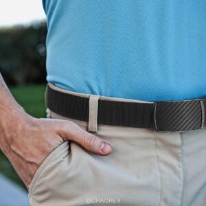 CHAOREN Ratchet Elastic Belt for Men - Nylon Web Adjustable Belt 1 3/8" Fabric Golf Belt - for Casual Wear