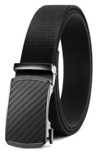 chaoren ratchet elastic belt for men - nylon web adjustable belt 1 3/8" fabric golf belt - for casual wear