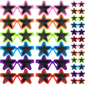 frienda 24 pairs kids star sunglasses neon star sunglasses star glasses for summer beach pool birthday party favors(multicolor)