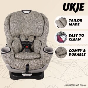 UKJE Protective Car Seat Cover Compatible with Graco Extend2Fit Convertible Car Seat, CPSC Standard Compliant, Toddler & Child Protector, Car Seat Cover Liner, Washable Car Seat Cover - Beige Leopard