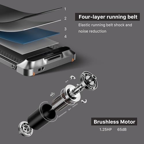 WalkingPad R2 Treadmill Running & Walking Folding Treadmill Manual Automatic Modes Foldable Walking Pad Non-Slip Smart LCD Display Fitness Equipment 0.5-7.5MPH (Black)