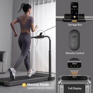 WalkingPad R2 Treadmill Running & Walking Folding Treadmill Manual Automatic Modes Foldable Walking Pad Non-Slip Smart LCD Display Fitness Equipment 0.5-7.5MPH (Black)