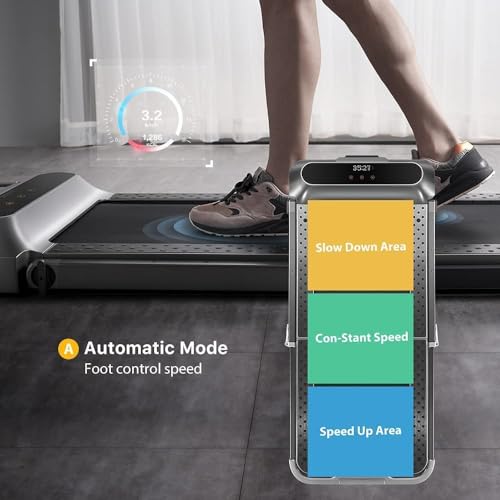 WalkingPad R2 Treadmill Running & Walking Folding Treadmill Manual Automatic Modes Foldable Walking Pad Non-Slip Smart LCD Display Fitness Equipment 0.5-7.5MPH (Black)