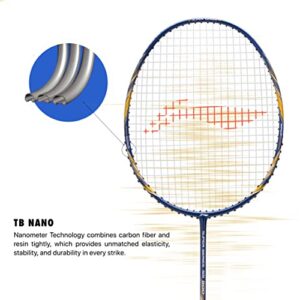 Li-Ning Super Series 900 Carbon Fibre Strung Badminton Racket with Full Racket Cover (Navy/Gold) | For Intermediate Players | 84 grams | Maximum String Tension - 30lbs