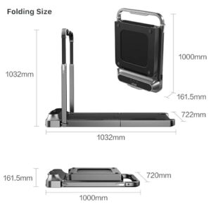 WalkingPad R2 Treadmill Running & Walking Folding Treadmill Manual Automatic Modes Foldable Walking Pad Non-Slip Smart LCD Display Fitness Equipment 0.5-7.5MPH (Black)