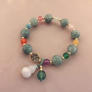 Feng Shui Handmade Chinese Wu Lou/Hu Lou Bracelet for Health and Protection (GREEN)