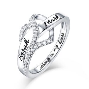 shusukue promise ring for her personalized name engraved ring 925 sterling silver custom high school class ring valentines day graduation jewelry gifts for women