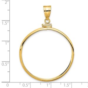 Roy Rose Jewelry Gold Coin Mounting | U.S. American Gold Eagle or Buffalo | 32.7mm | Screw Top | Plain, Reeded Edge, Diamond-cut Fancy Bezel Pendant Frames | Solid 14K Gold