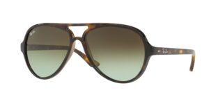 ray-ban rb4125 cats 5000 sunglasses + vision group accessories bundle (light havana/green gradient brown (710/a6))