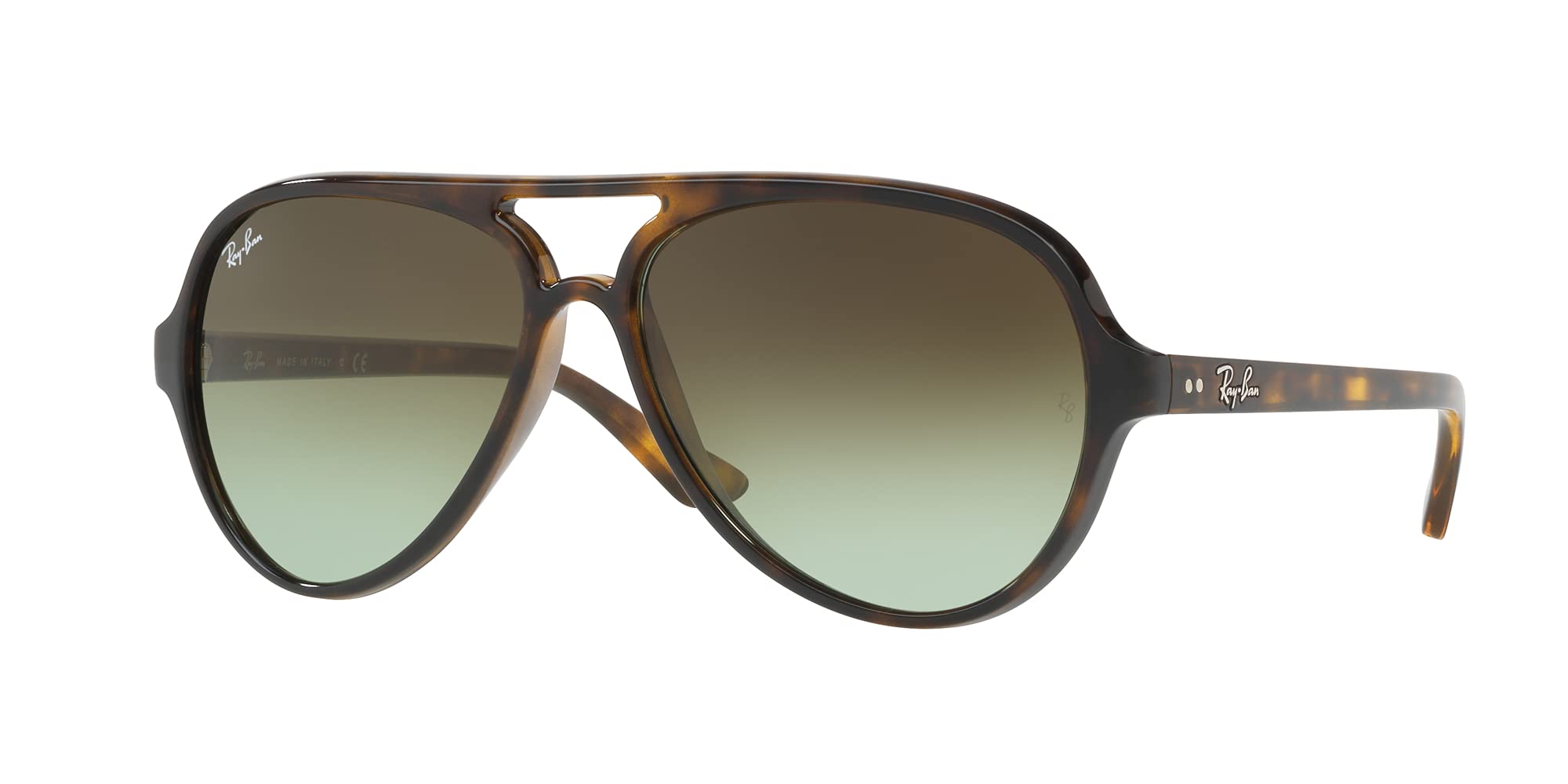 Ray-Ban RB4125 Cats 5000 Sunglasses + Vision Group Accessories Bundle (Light Havana/Green Gradient Brown (710/A6))