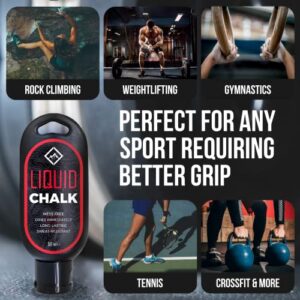 SURVIVOR Liquid Chalk – Gym Chalk for Weightlifting, Rock Climbing, Bouldering, Gymnastics, Pole Grip, & More - Lifting Chalk & Climbing Chalk for Dry Hands - Liquid Grip Hand Chalk for Lifting & More