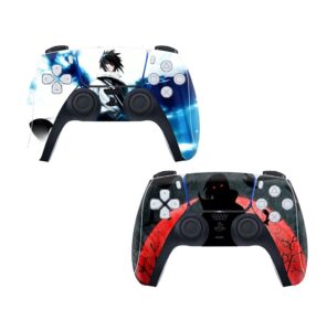 ebty-dreams inc. - set of 2 narut itachi, sasuke vinyl skin sticker decal protector for playstation 5 (ps5) controllers