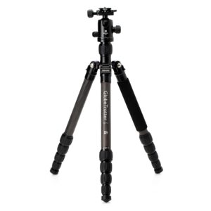 benro mefoto globetrotter travel tripod, ballhead and monopod in black, 2 series carbon fiber legs, 4 leg sections, twist leg locks, padded carrying case (bmgtcblk)