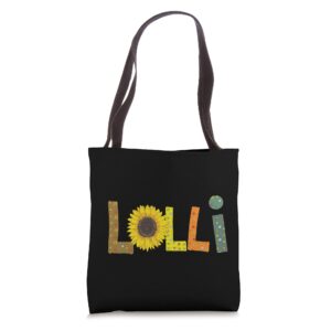 lolly grandmother gift sunflowers matching lolli pop gifts tote bag