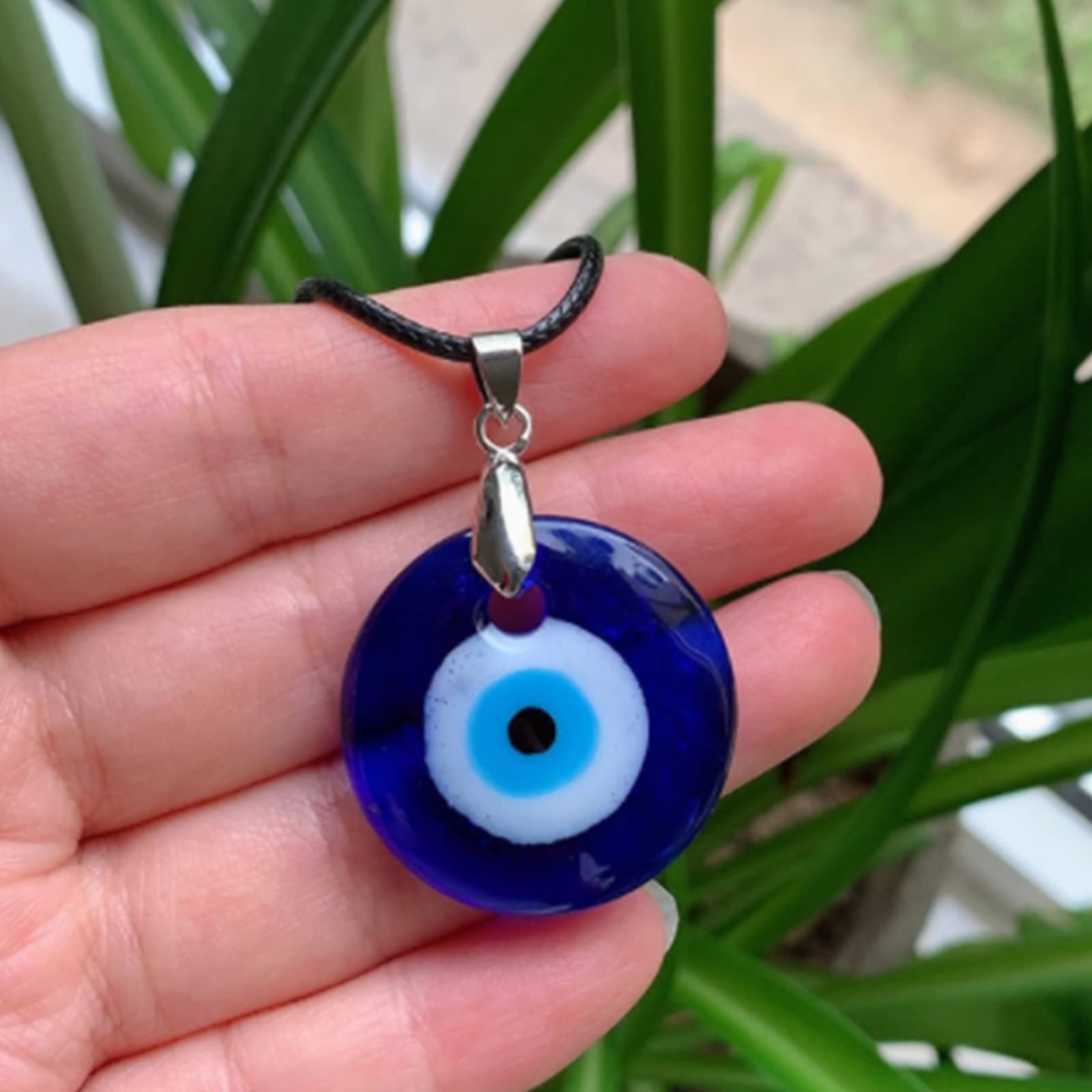 Long tiantian Evil Eye Necklace for Women Men Necklace Evil Eye Jewelry Blue Turkish Glass Leather Rope Pink Lucky Protection Necklace Jewelry Valenty Day Gifts for Men Women