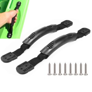 hdcbmcddm-us 2 hole kayak carry handles 2 pack replacement nylon rubber carry handles with hardware for ocean lifetime pelican emotion perception kayak canoe or suitcase luggage