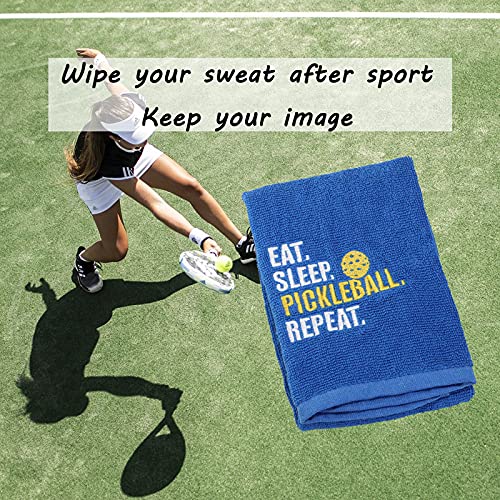 LEVLO Pickleball Sports Lovers Gift Eat Sleep Pickleball Repeat Cotton Towels for Pickleball Lovers (Eat Sleep Pickleball Repeat)