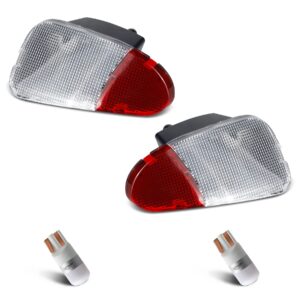 hercoo led door panel light interior door courtesy lights lens cover lamp housing white blubs assambly compatible with ford f150 1997-2003 f-250 1997-1999, pack of 2