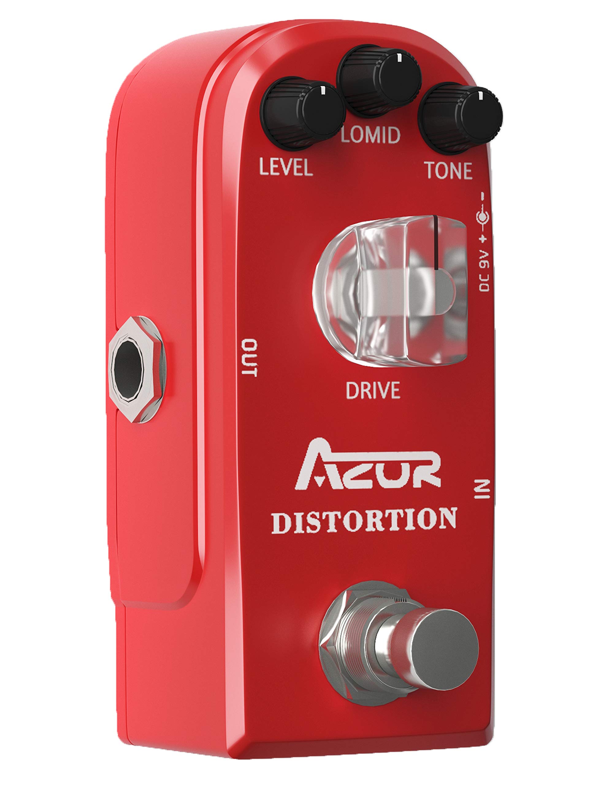 AZOR Vintage Distortion Guitar Effect Pedal with Guitar Effect Pedal Cables 3 Pack (Gold)