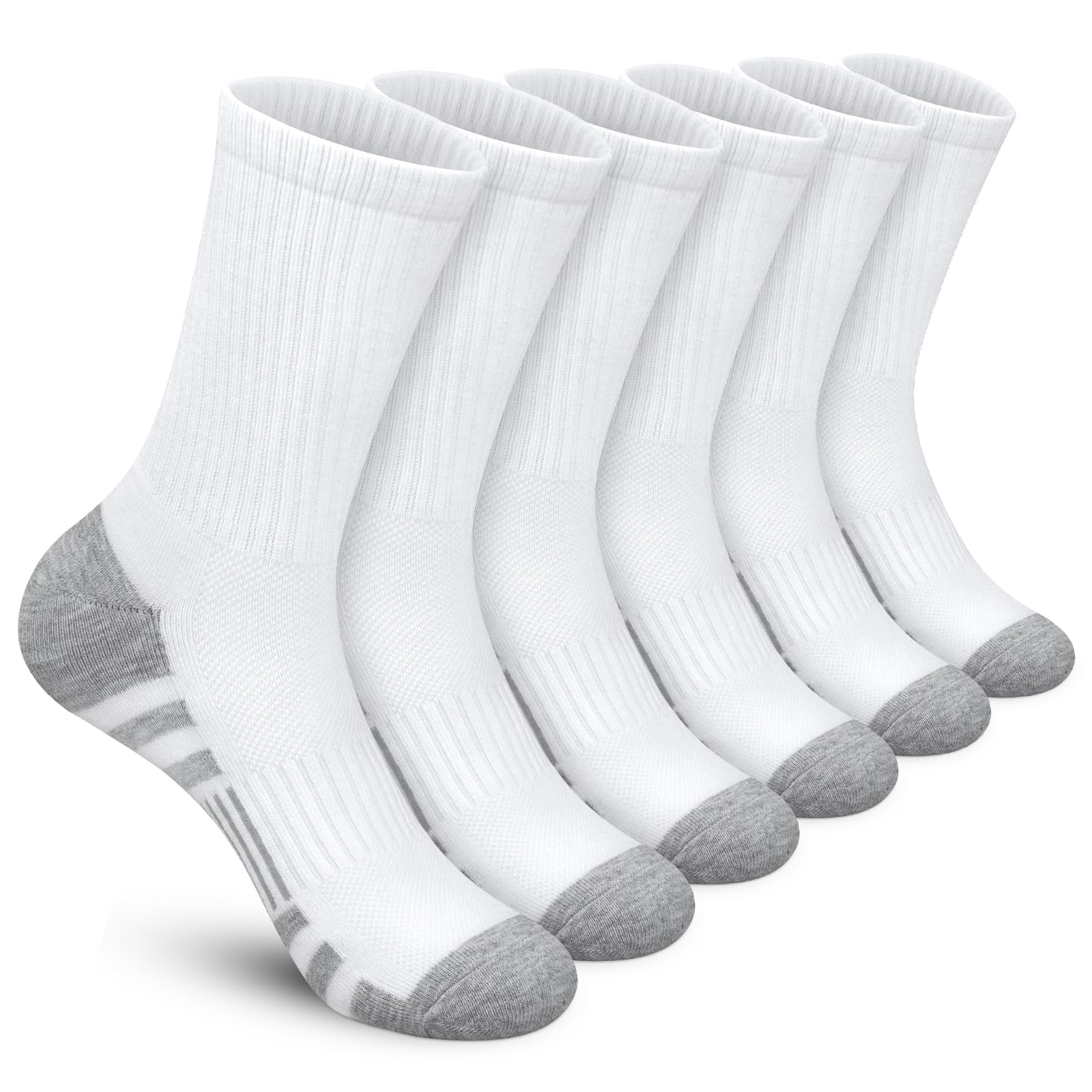 Felicigeely Athletic Socks Cushion Running Socks Performance Breathable Crew Socks Outdoor Sports Socks for Men Women 6Pairs