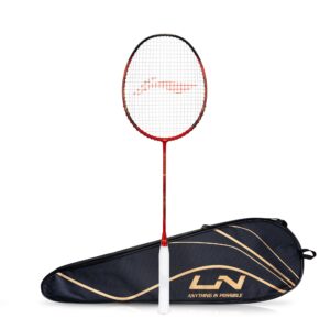 3d calibar x boost carbon graphite strung racquet, 83 grams, 30 lbs string tension and free full cover(red/black)