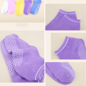 Yoga Socks Non Slip Grip Socks for Women Yoga Barre Pilates (Black,Pink,Grey,Blue -4Pairs)