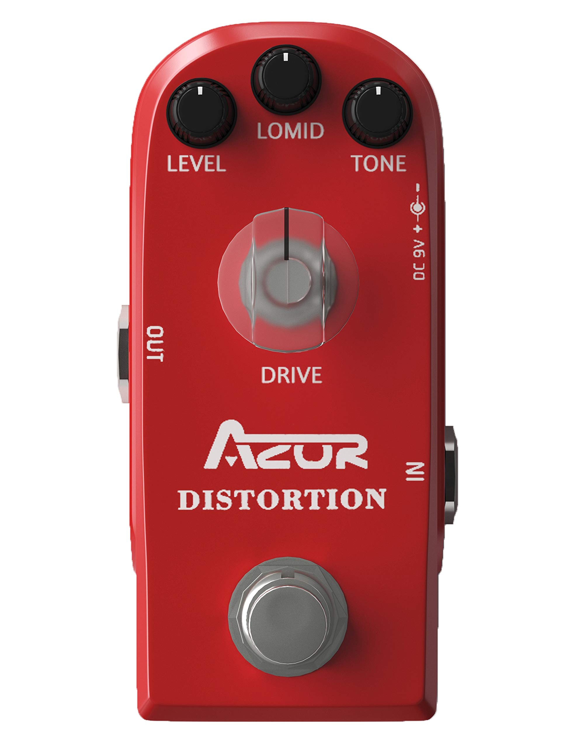 AZOR Vintage Distortion Guitar Effect Pedal with Guitar Effect Pedal Cables 3 Pack (Gold)