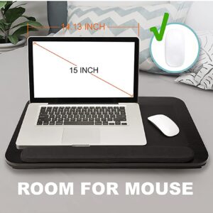 Prestige Import Group Portable Lap Desk with Built-in Mouse Pad, Wrist Pad, Tablet Holder, Cushioned Bottom in Black Oak - Fits up to 17" Laptops