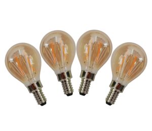 ctkcom 2 watt g45/g14 e12 base led bulbs, amber glass vintage antique dimmable led bulb 120v 2200k warm white 100 lumens 25 watt equivalent,4 pack