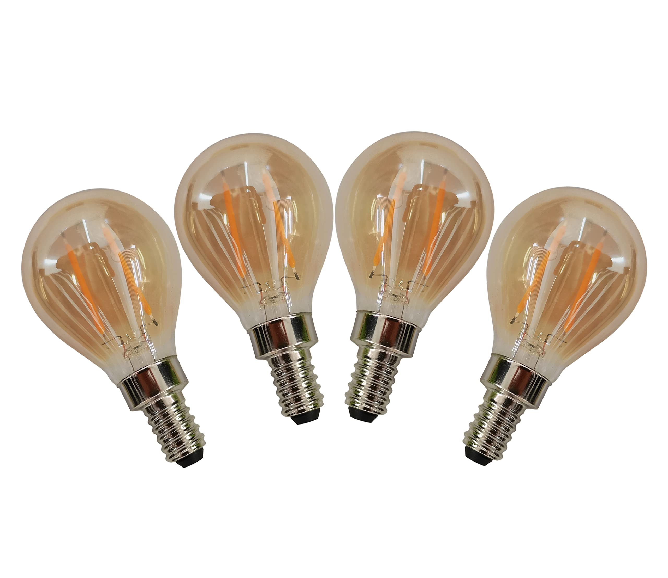 CTKcom 2 Watt G45/G14 E12 Base LED Bulbs, Amber Glass Vintage Antique Dimmable led Bulb 120V 2200K Warm White 100 lumens 25 Watt Equivalent,4 Pack