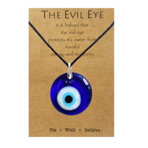 long tiantian evil eye necklace for women men necklace evil eye jewelry blue turkish glass leather rope pink lucky protection necklace jewelry valenty day gifts for men women