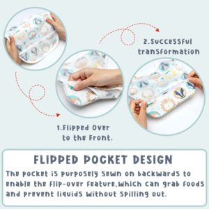 2ooya 6 Pcs Baby Feeding Bibs Toddler Waterproof Bib Set with Crumb Catcher Pocket Infant Adjustable Baby Teething Bib Babies Food Bibs Keepsake Gift for Baby Shower Christmas New Year, 6-12 Months