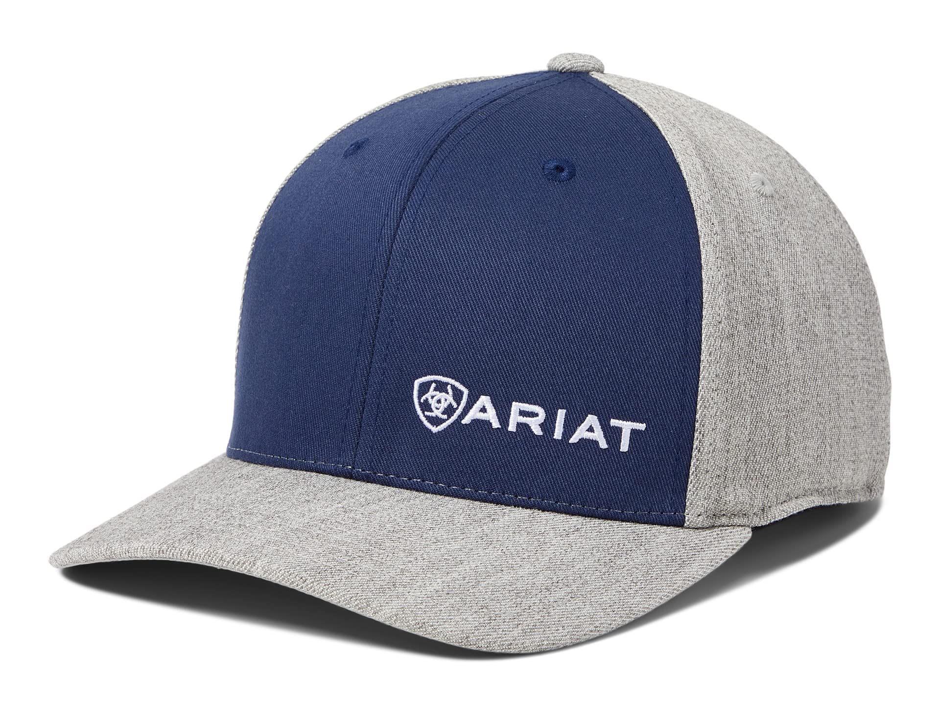 ARIAT Men's Flexfit 110 Cap, Navy with Embroidered Logo, Snapback Closure