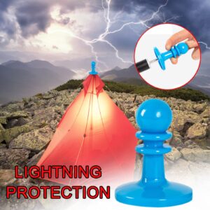 4 PC Camping Pole Toppers Tent Poles Lightning Protector Insulated for Camping Hiking Backpacker (Green)