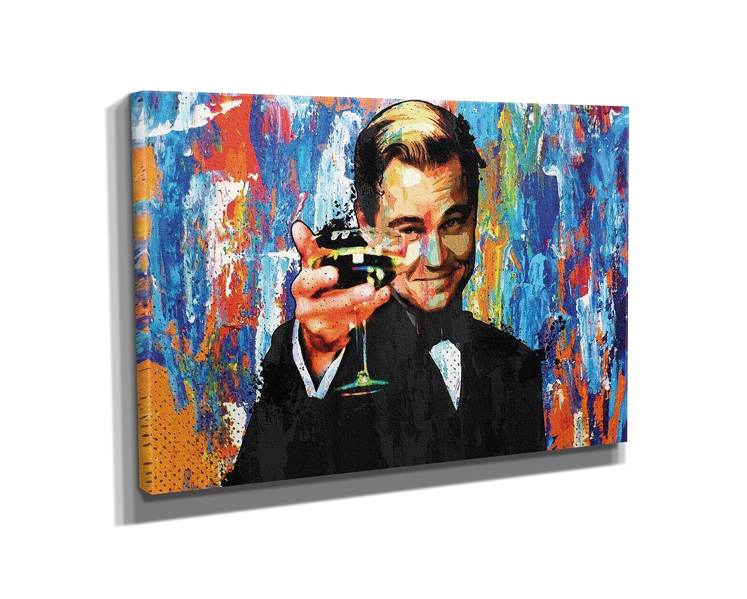 FENIN The Great Gatsby Poster Leonardo Di Caprio Movie Painting Hand Made Posters Canvas Print Wall Art Home Decor (Ready to Hang, 36"x24")