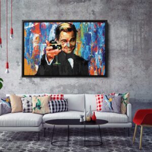 FENIN The Great Gatsby Poster Leonardo Di Caprio Movie Painting Hand Made Posters Canvas Print Wall Art Home Decor (Ready to Hang, 36"x24")