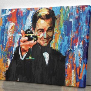 FENIN The Great Gatsby Poster Leonardo Di Caprio Movie Painting Hand Made Posters Canvas Print Wall Art Home Decor (Ready to Hang, 36"x24")