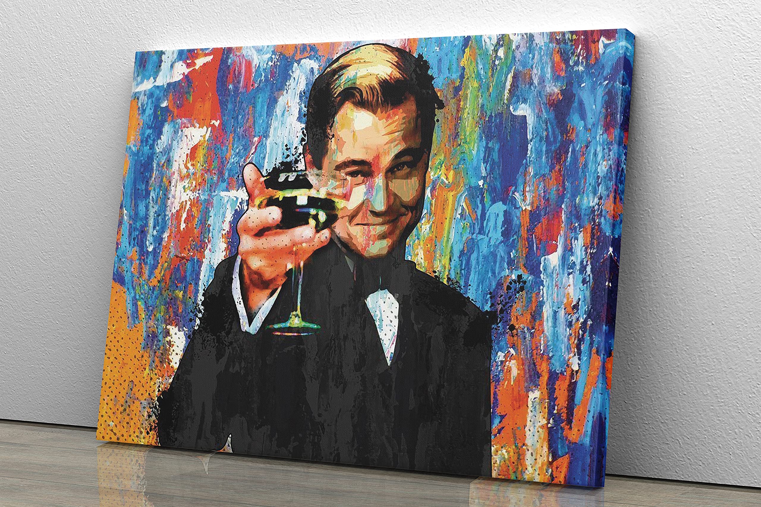 FENIN The Great Gatsby Poster Leonardo Di Caprio Movie Painting Hand Made Posters Canvas Print Wall Art Home Decor (Ready to Hang, 36"x24")