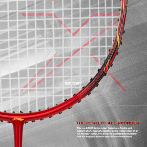 3D Calibar X Boost Carbon Graphite Strung Racquet, 83 Grams, 30 Lbs String Tension and Free Full cover(Red/Black)