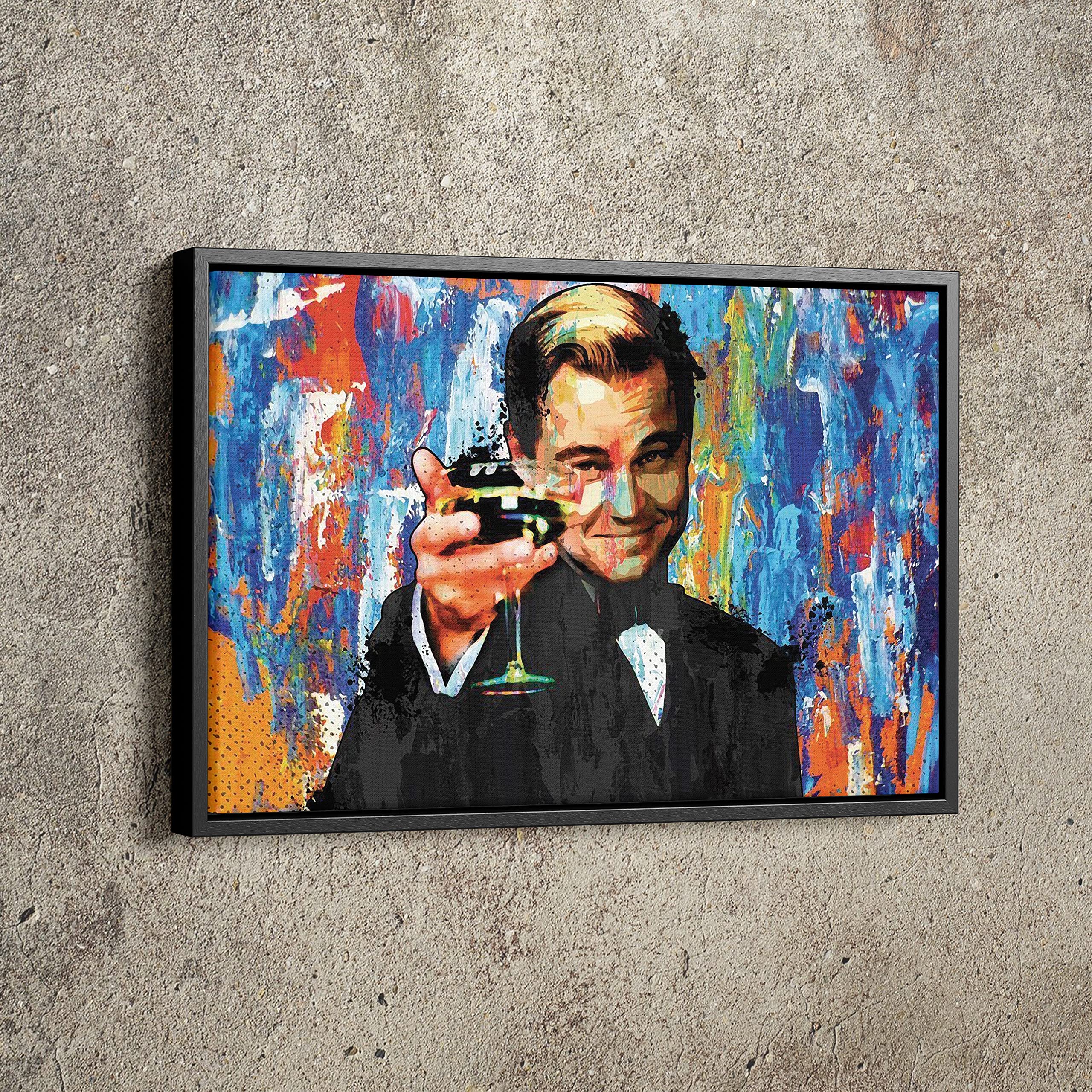 FENIN The Great Gatsby Poster Leonardo Di Caprio Movie Painting Hand Made Posters Canvas Print Wall Art Home Decor (Ready to Hang, 36"x24")